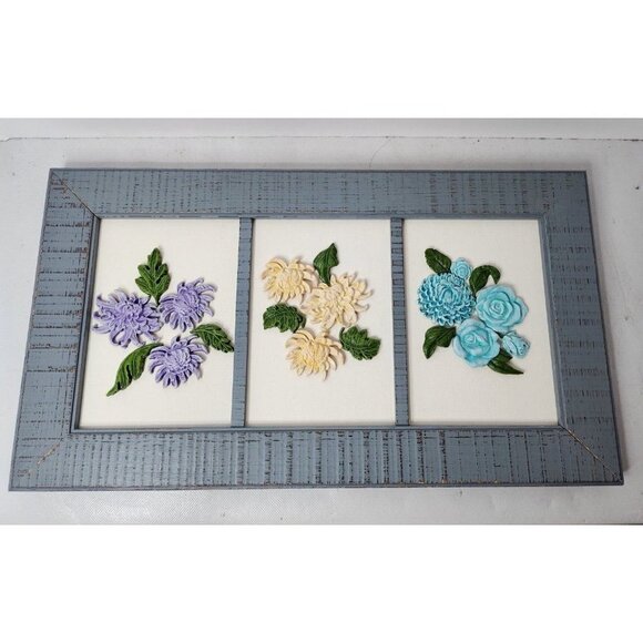 Fetco | Wall Decor | Fetco Home Decor 3d Flowers Wall Art Canvas Wood ...